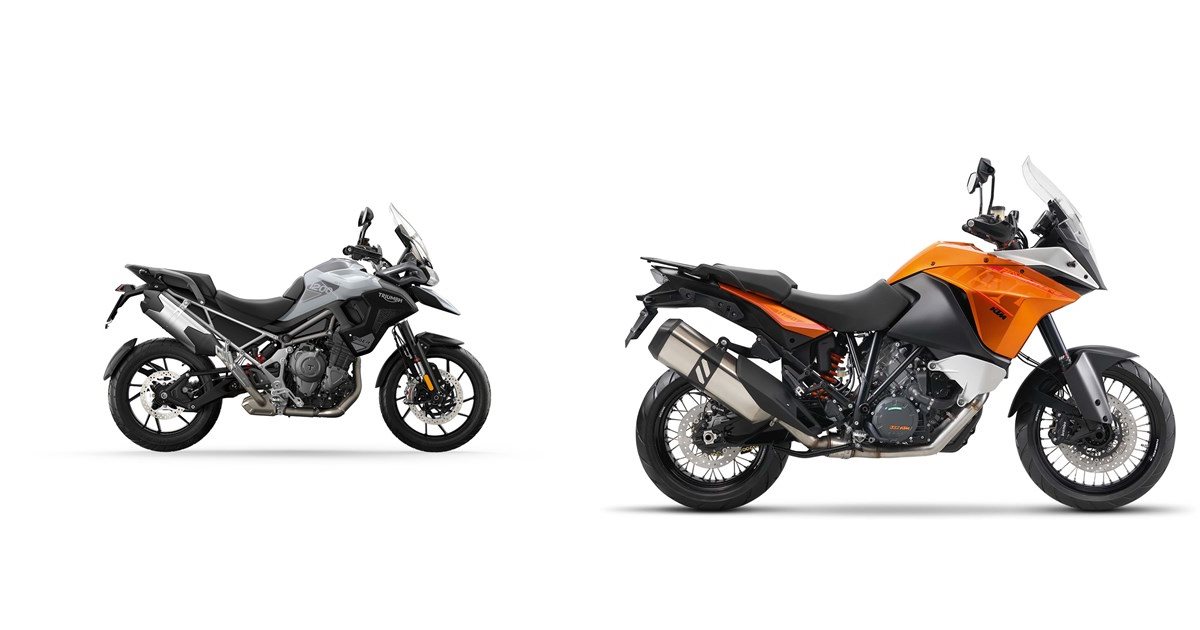 Comparaison des motos Triumph Tiger 1200 GT 2023 VS. KTM 1190 Adventure ...