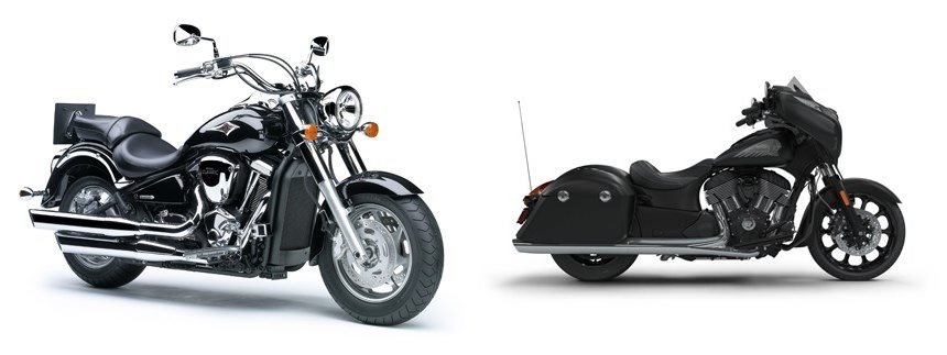 Kawasaki VN 2000 Classic 2009 vs Indian Chieftain Dark Horse 2019