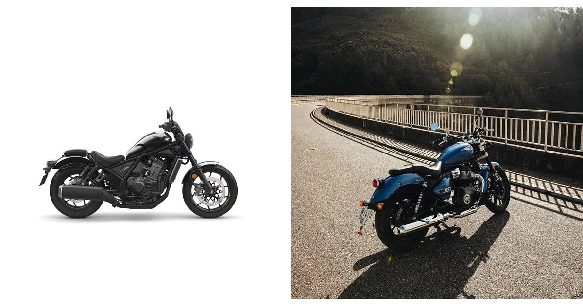 Motorrad Vergleich Honda CMX1100 Rebel DCT 2022 vs. Royal Enfield Super ...