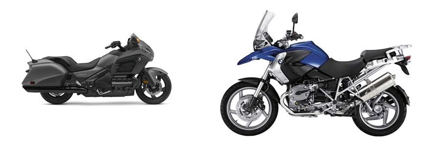 Honda Goldwing F6B 2016 vs BMW R 1200 GS 2009