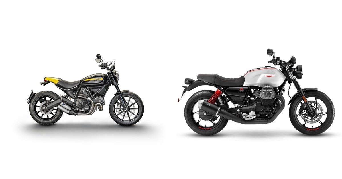 Motorrad Vergleich Ducati Scrambler Full Throttle 2015 vs. Moto Guzzi ...