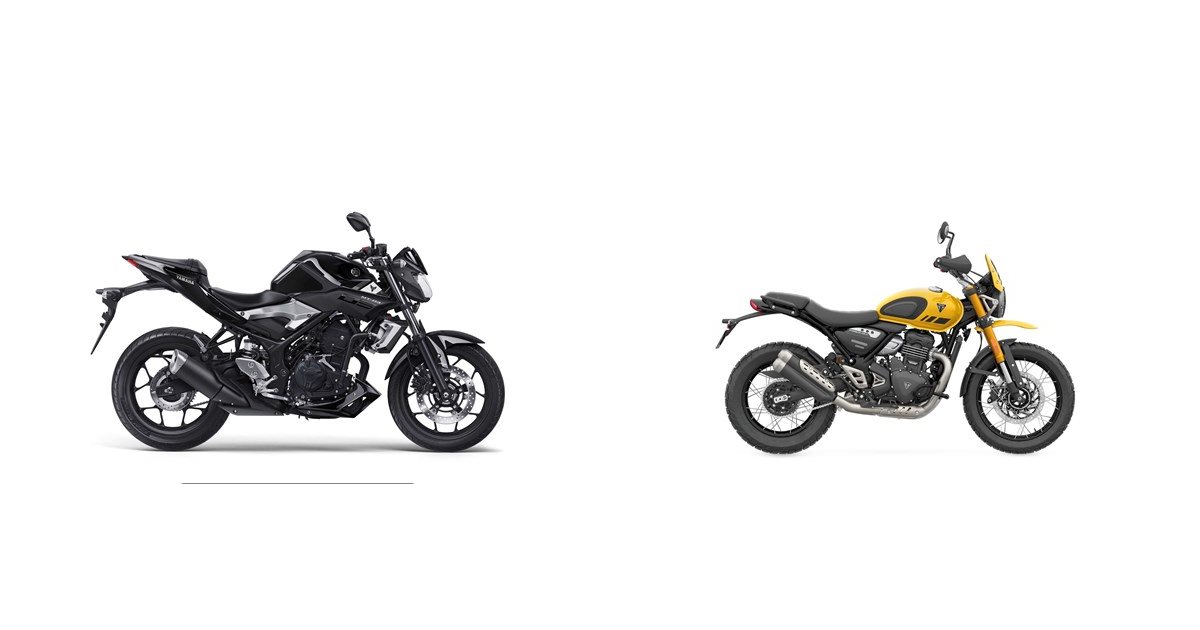 Yamaha MT-03 2017 vs Triumph Scrambler 400 XC 2025