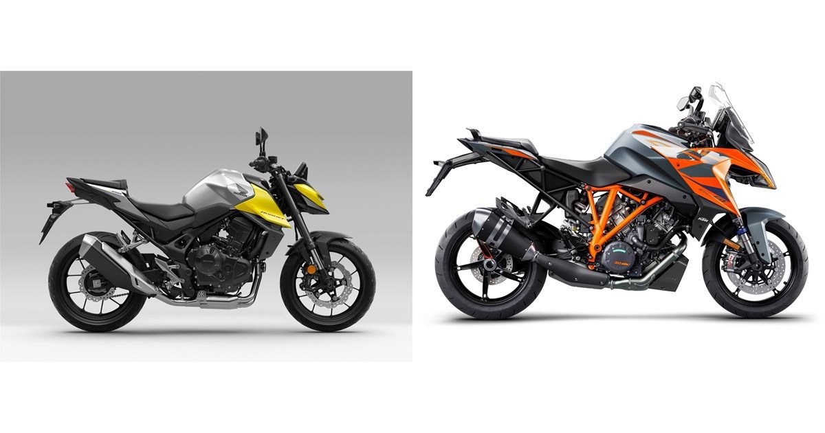 Motorrad Vergleich Honda CB750 Hornet 2026 vs. KTM 1290 Super Duke GT 2023