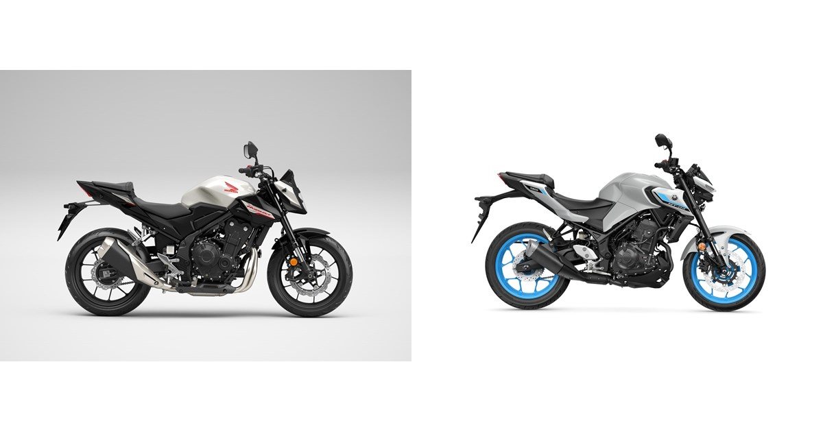 Motorrad Vergleich Honda CB500 Hornet 2024 vs. Yamaha MT-03 2026