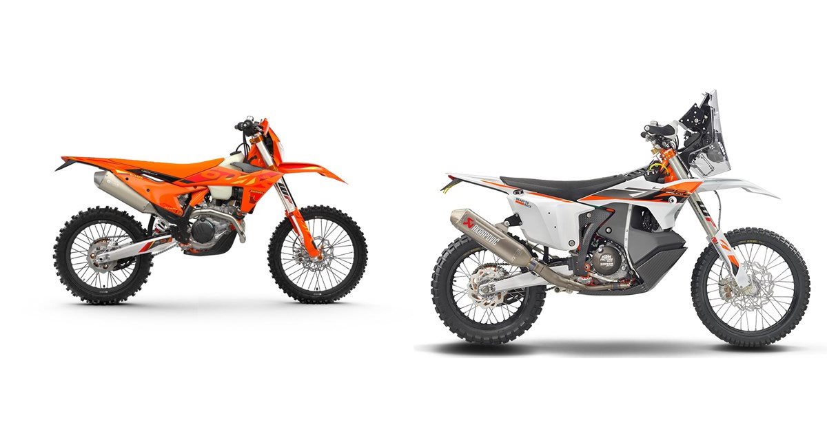 KTM 450 EXC-F SIX DAYS 2025 vs KTM 450 Rally Replica 2026