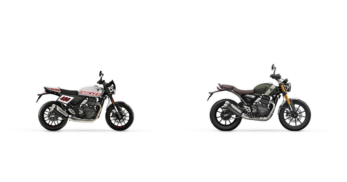 Motorrad Vergleich Triumph Tracker 400 2026 vs. Triumph Scrambler 400 X ...