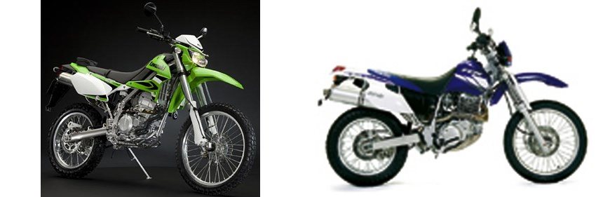 Motorrad Vergleich Kawasaki KLX 250 2009 vs. Yamaha TT 600 RE 2005