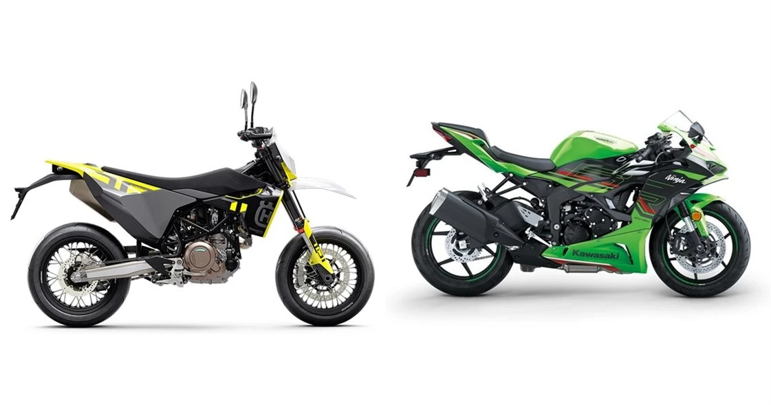 Husqvarna 701 Supermoto 2024 vs Kawasaki Ninja ZX-6R 2024