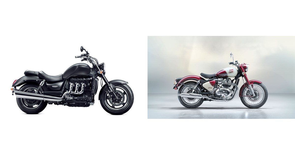 Motorrad Vergleich Triumph Rocket III Roadster 2016 vs. Royal Enfield ...