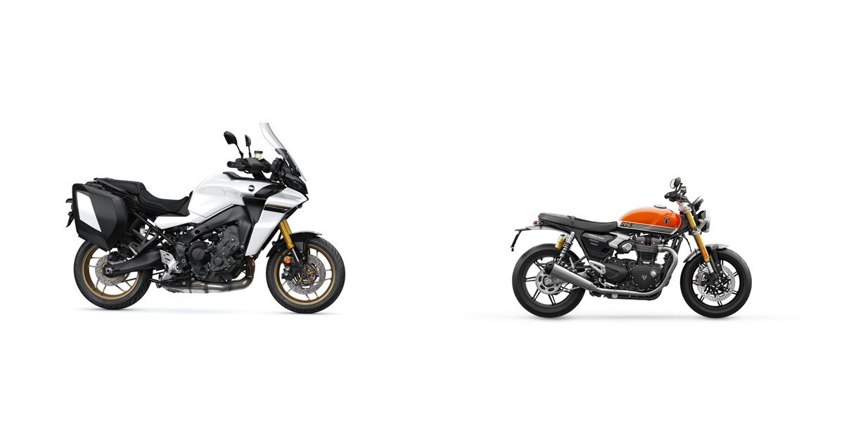Confronto tra moto Yamaha Tracer 9 GT 2023 VS. Triumph Speed Twin 1200 ...