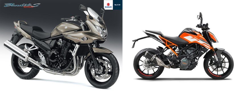 Motorrad Vergleich Suzuki Bandit 1250S 2010 vs. KTM 125 Duke 2020