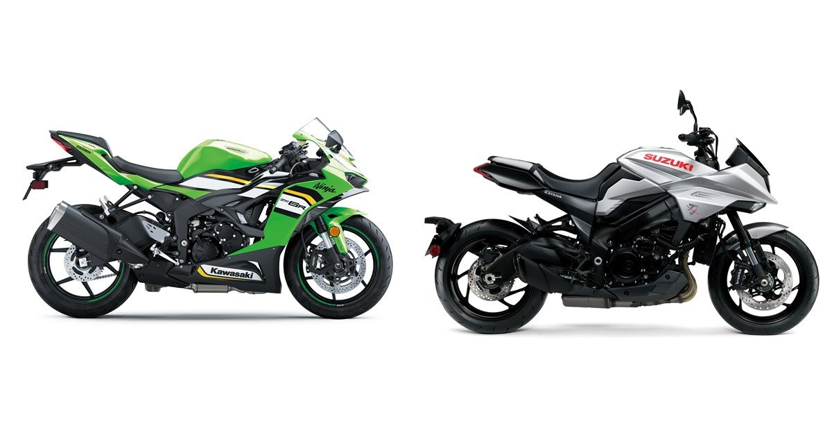 Motorrad Vergleich Kawasaki Ninja ZX-6R 2025 vs. Suzuki Katana 2019