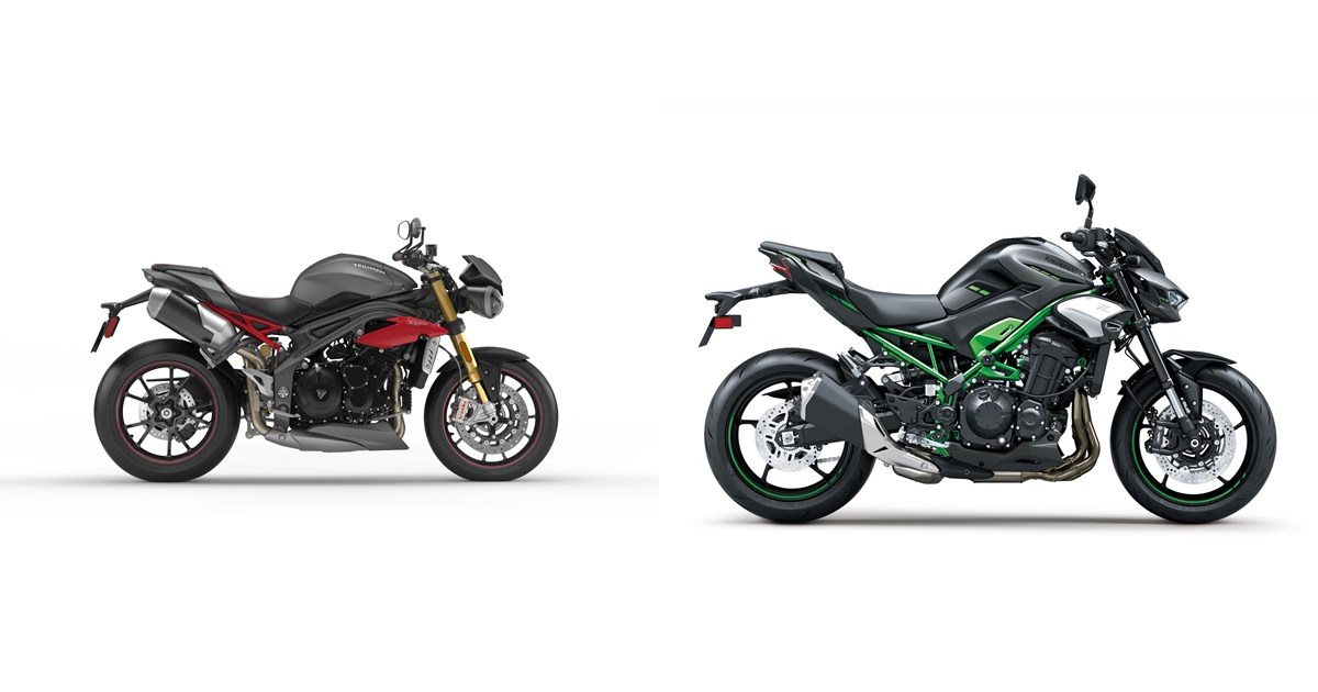 Motorrad Vergleich Triumph Speed Triple R 2016 vs. Kawasaki Z900 2025