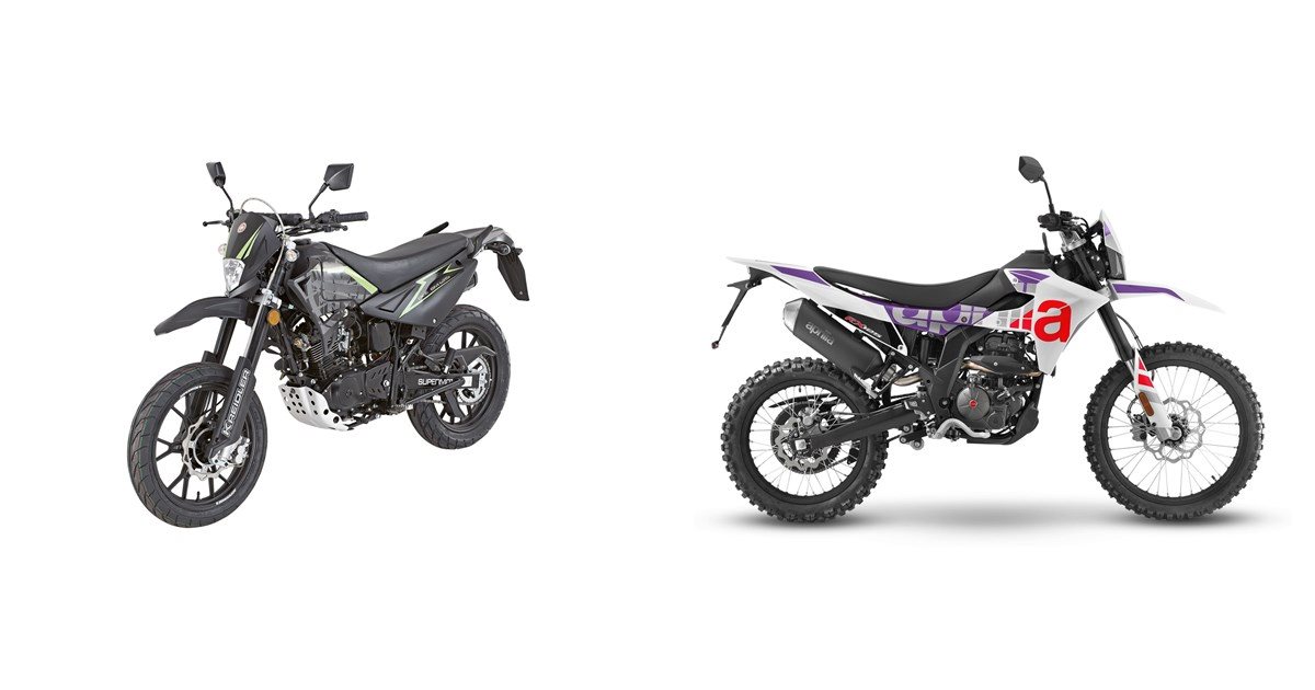 Motorrad Vergleich Kreidler DICE SM 125 2016 vs. Aprilia RX 125 2025