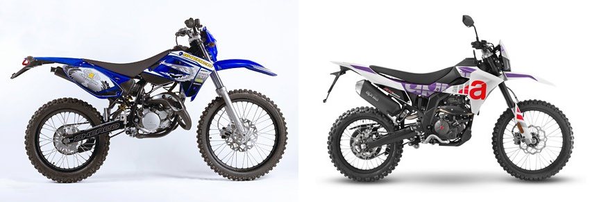 Motorrad Vergleich Sherco 50cc Enduro 2013 vs. Aprilia RX 125 2025