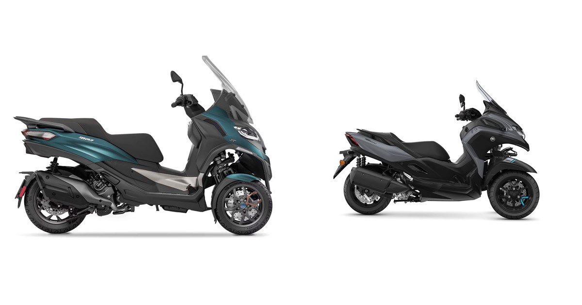 Motorrad Vergleich Piaggio MP3 530 HPE Exclusive 2026 vs. Yamaha ...