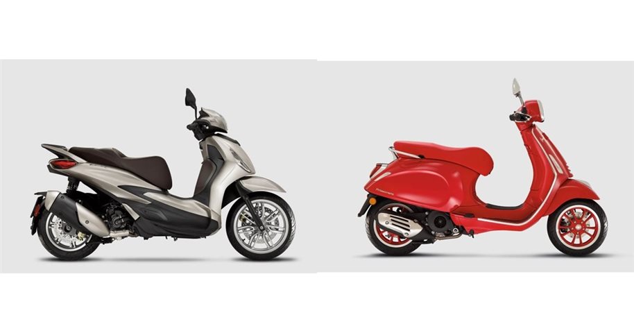 Motorrad Vergleich Piaggio Beverly 300 2023 vs. Vespa Primavera 150 RED ...