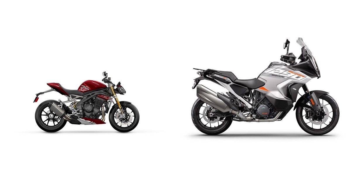Motorrad Vergleich Triumph Speed Triple 1200 RS 2024 vs. KTM 1290 Super ...