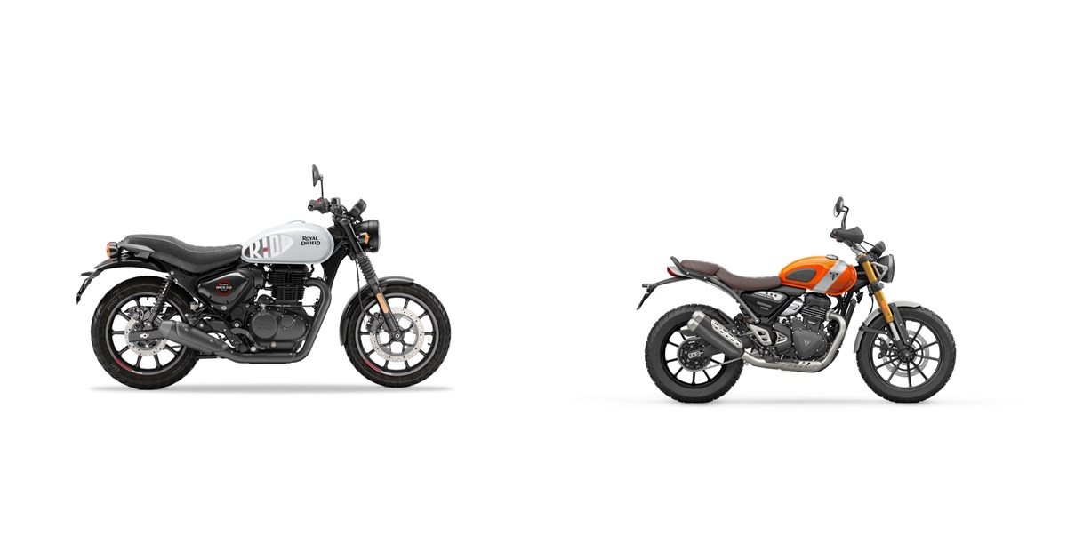 Motorrad Vergleich Royal Enfield HNTR 350 2025 vs. Triumph Scrambler ...