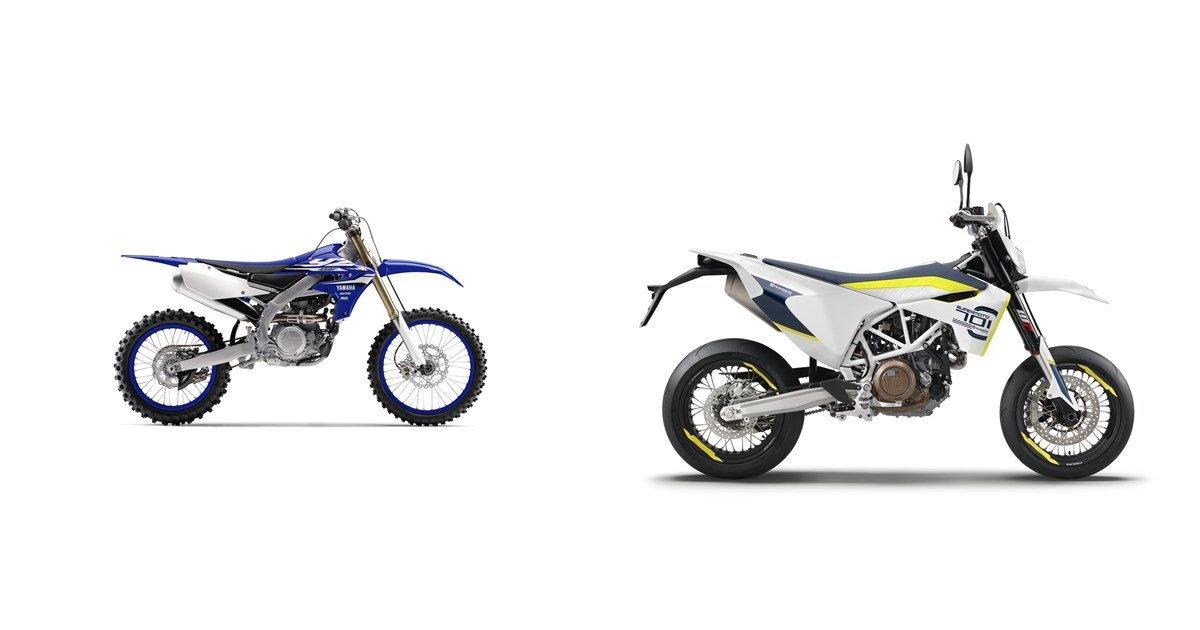 Motorrad Vergleich Yamaha YZ450F 2019 vs. Husqvarna 701 Supermoto 2017
