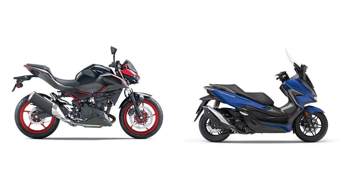 Kawasaki Z 500 SE 2025 vs Honda Forza 350 2022