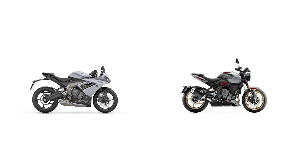 Motorrad Vergleich Triumph Daytona 660 2026 vs. Triumph Trident 800 2026