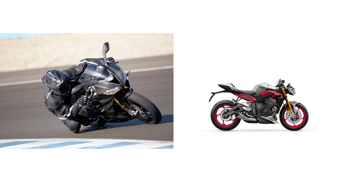 Comparaison des motos Triumph Daytona 765 Moto2 2020 VS. Triumph Street ...