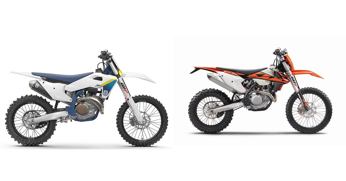 Motorrad Vergleich Husqvarna FC 450 2025 vs. KTM 450 EXC-F 2018