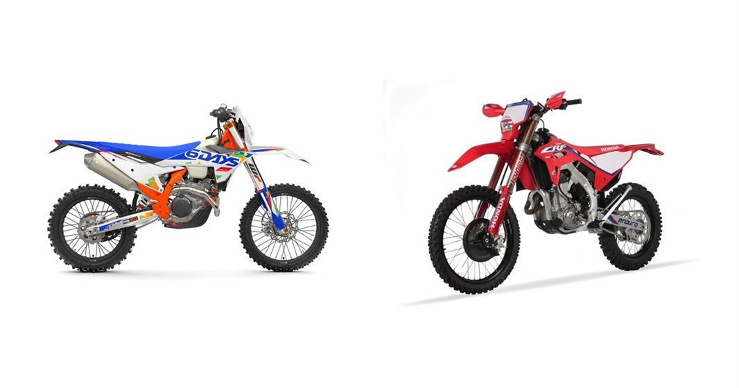 Motorrad Vergleich KTM 500 EXC-F SIX DAYS 2026 vs. Red Moto CRF 450RX ...