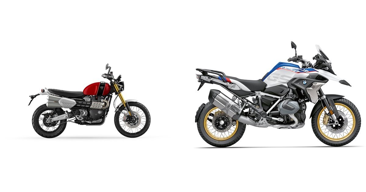 Motorrad Vergleich Triumph Scrambler 1200 XE 2023 vs. BMW R 1250 GS 2022