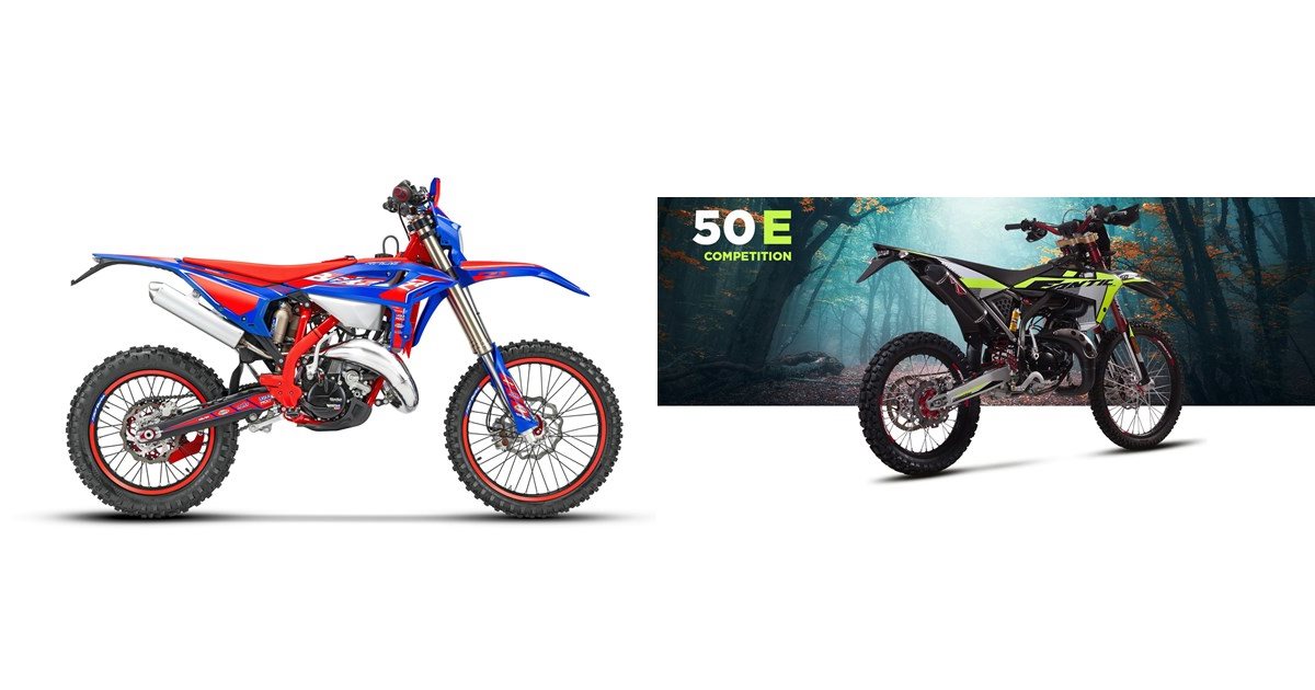 Confronto tra moto Beta RR Race 2T 125 2026 VS. Fantic 50M Competition 2020