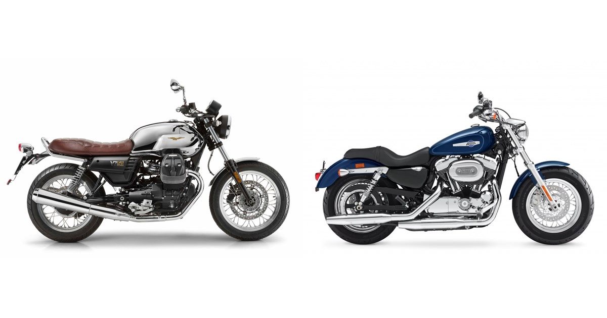 Motorrad Vergleich Moto Guzzi V7 III Anniversario 2017 vs. Harley ...