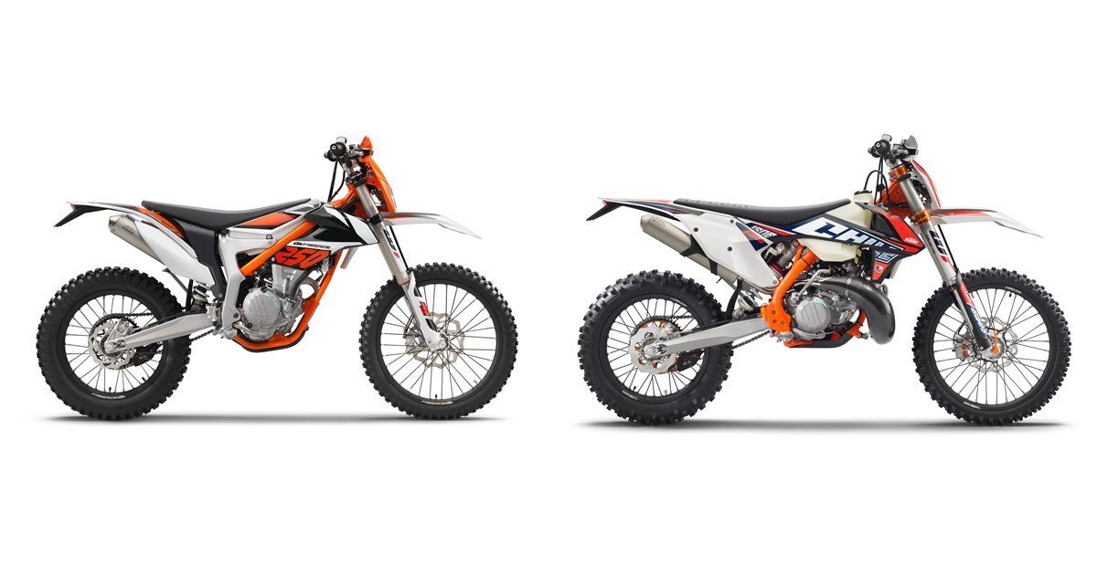 Motorrad Vergleich KTM Freeride 250 F 2020 vs. KTM 300 EXC TPI Sixdays 2019
