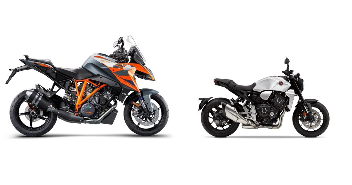 Motorrad Vergleich KTM 1290 Super Duke GT 2024 vs. Honda CB 1000 R 2020