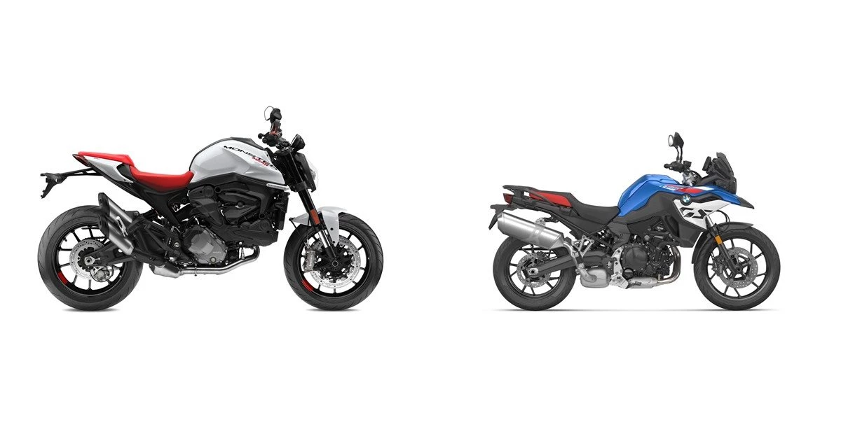 Motorrad Vergleich Ducati Monster 2025 vs. BMW F 800 GS 2025