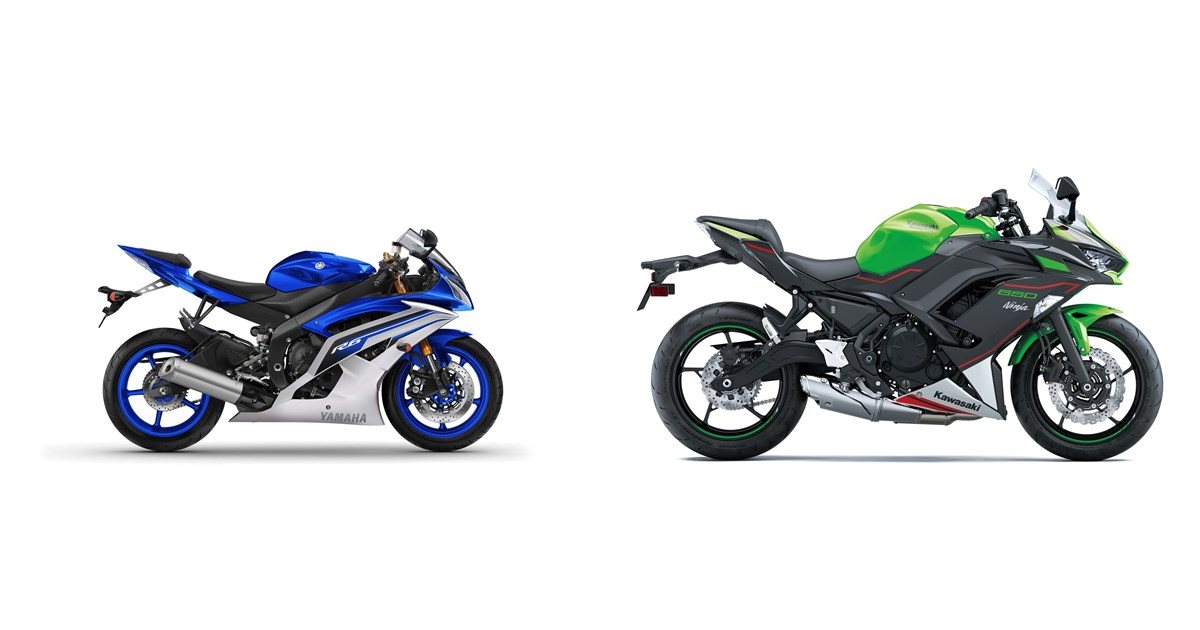 Motorrad Vergleich Yamaha YZF-R6 2017 vs. Kawasaki Ninja 650 2021