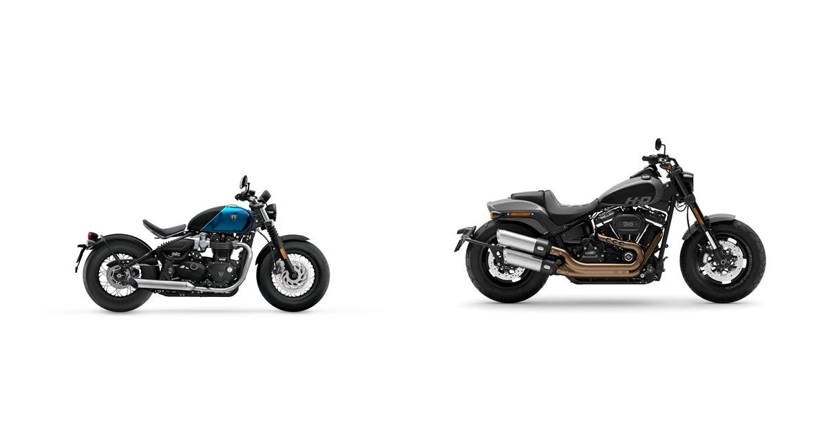 Triumph Bonneville Bobber 2026 vs Harley-Davidson Softail Fat Bob 114 ...