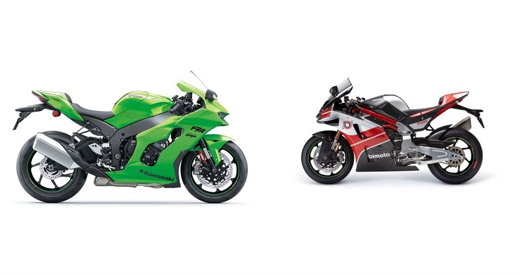 Motorrad Vergleich Kawasaki Ninja ZX-10RR 2023 vs. Bimota KB998 Rimini 2026