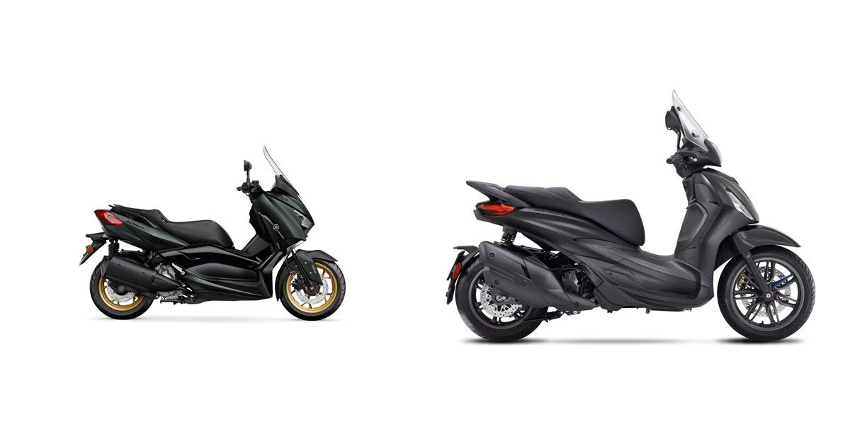 Motorrad Vergleich Yamaha XMAX 300 Tech MAX 2022 vs. Piaggio Beverly ...