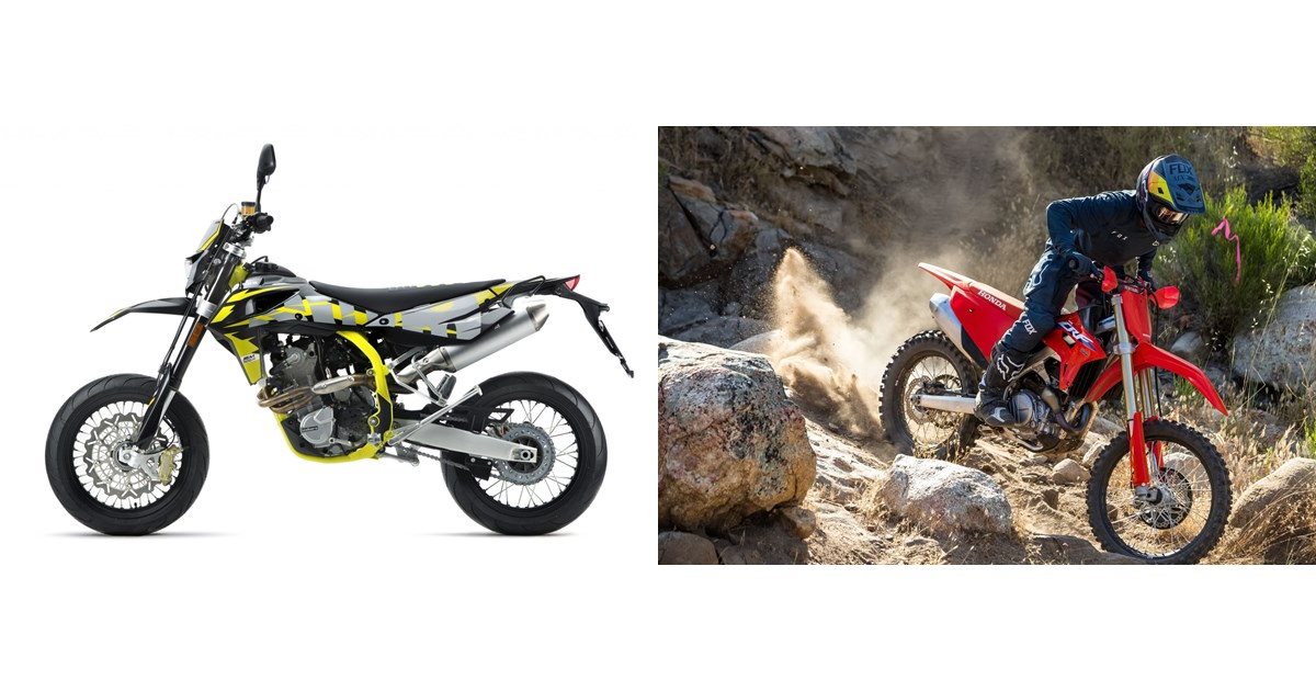 Motorrad Vergleich SWM SM 500 R 2020 vs. Honda CRF 450 RX 2021