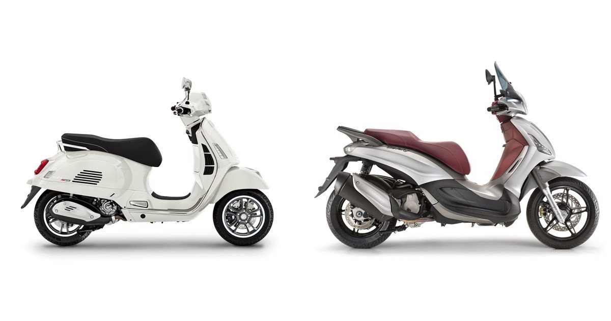 Motorrad Vergleich Vespa GTS 310 Super 2025 vs. Piaggio Beverly 350ie ...