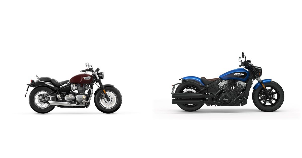 Motorrad Vergleich Triumph Bonneville Speedmaster 2023 vs. Indian Scout ...
