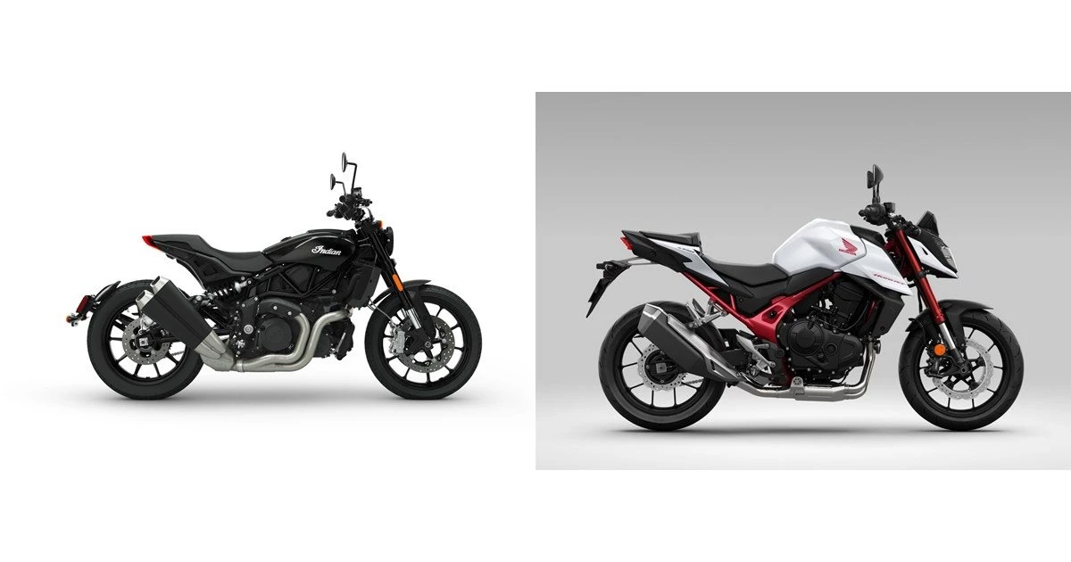 Motorrad Vergleich Indian FTR 1200 2019 vs. Honda CB750 Hornet 2023