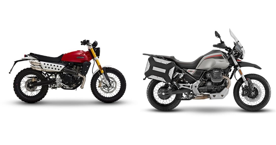 Motorrad Vergleich Fantic Caballero 700 2026 vs. Moto Guzzi V85 TT ...