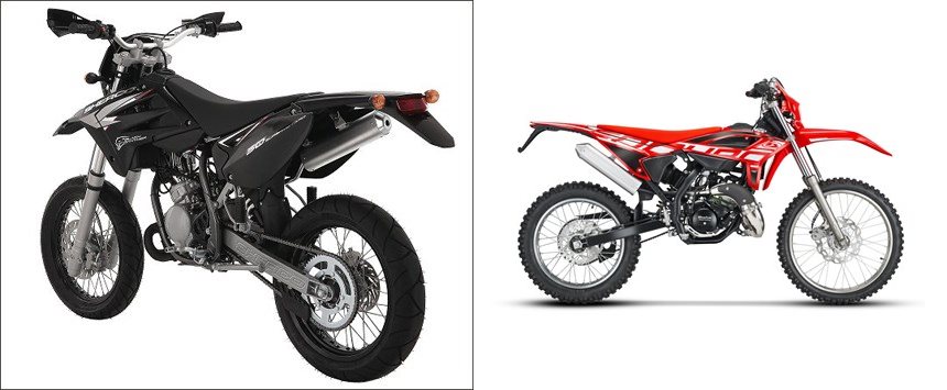 Motorrad Vergleich Sherco SM 50cc Black Panther 2010 vs. Beta RR 50 ...
