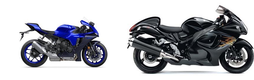 Motorrad Vergleich Yamaha R1 2022 vs. Suzuki Hayabusa 2009