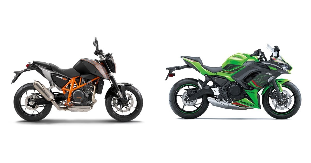 Motorrad Vergleich KTM 690 Duke 2014 vs. Kawasaki Ninja 650 2023
