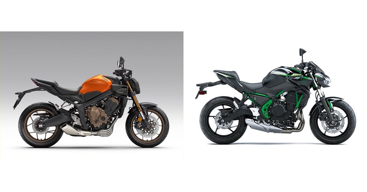 Motorrad Vergleich Honda CB650R 2026 vs. Kawasaki Z650 2025