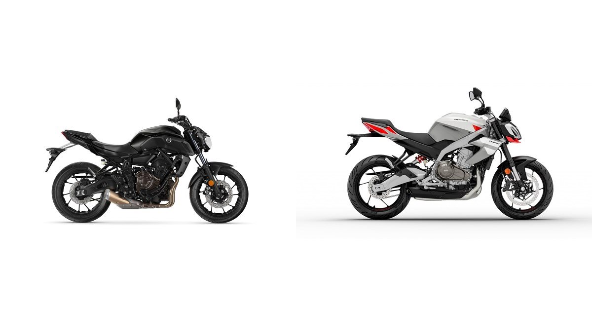 Motorrad Vergleich Yamaha MT-07 2020 vs. Aprilia Tuono 457 2026