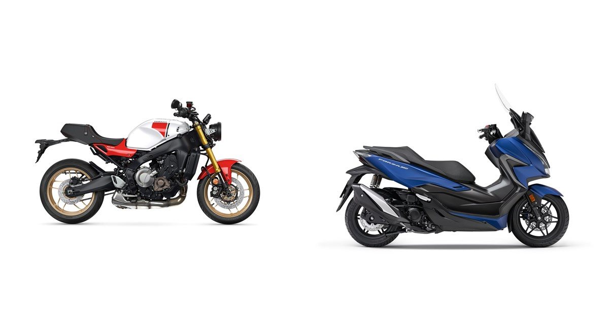 Motorrad Vergleich Yamaha XSR900 2025 vs. Honda Forza 350 2022